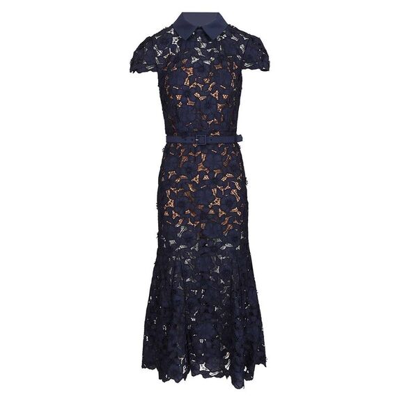 Self-Portrait | Dresses | Selfportrait Women Guipure Lace Midi Dress ...